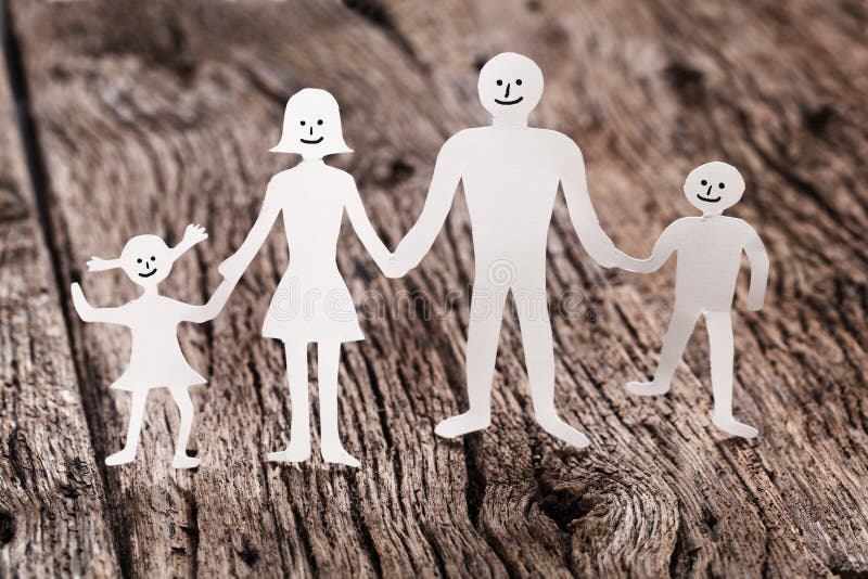 Cardboard Figures Of The Family Stock Image - Image of group, people ...