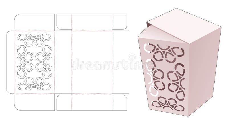 Flip Box with Stenciled Pattern on Top Flip Die Cut Template and 3D ...