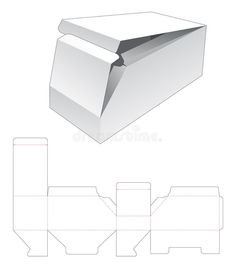2 Flip Cardboard Cake Box Die Cut Template Stock Vector - Illustration ...