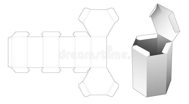Hexagon Box Template Vector