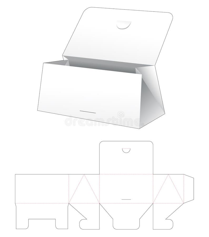 Cardboard Triangular Box with Steciled Mandala Die Cut Template Stock ...