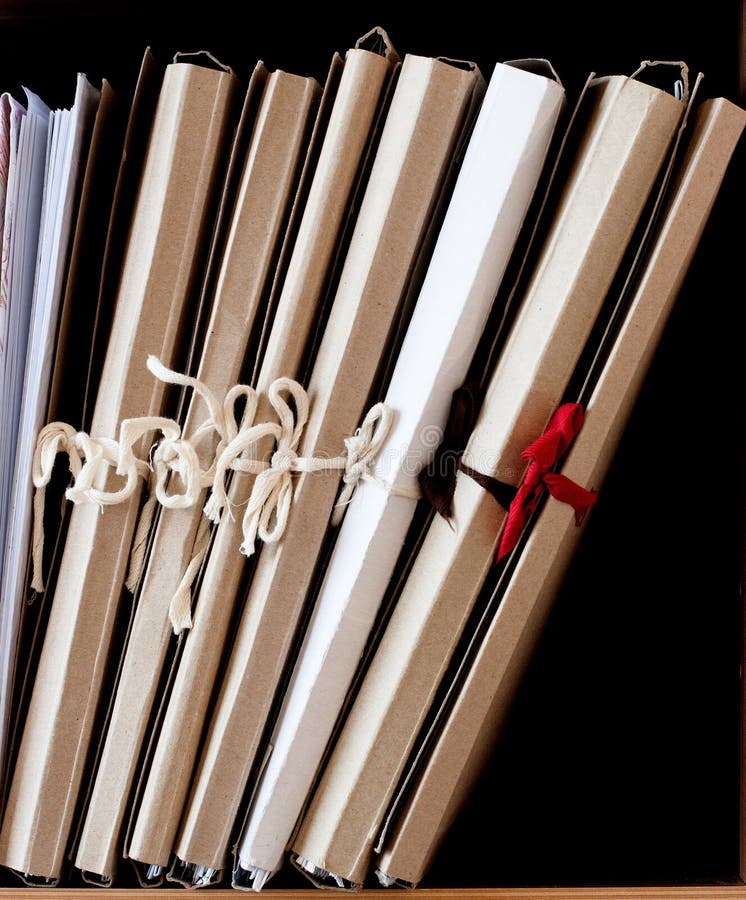 Cardboard Folders with Papers Stock Photo - Image of message, lined ...