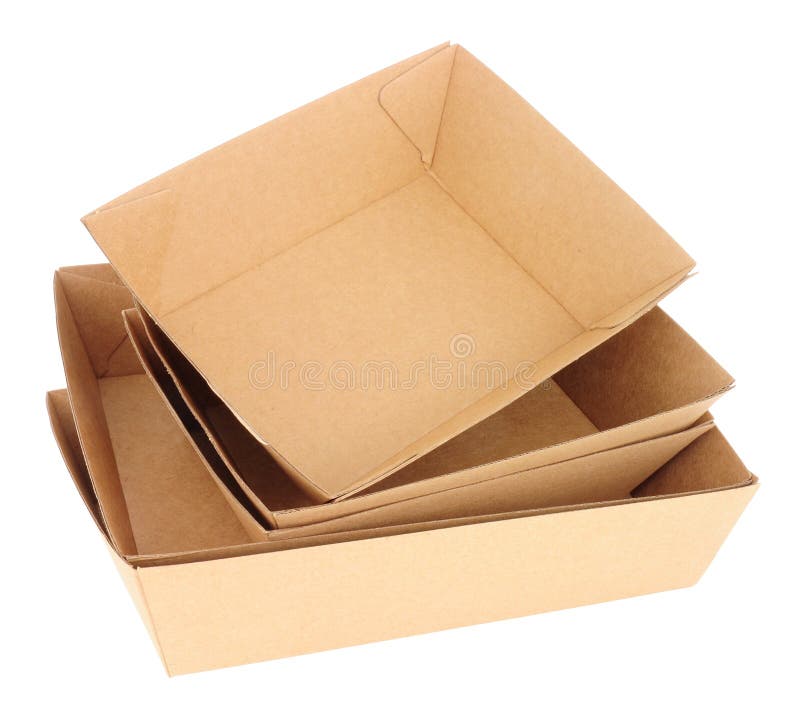 Cardboard Food Take Away Trays Stock Image - Image of take, supplies ...