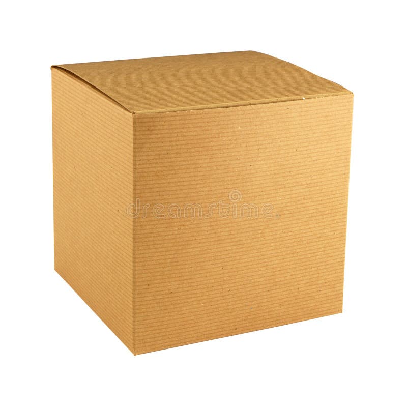 Closed Thin Cardboard Box on White Stock Photo - Image of carton, post ...