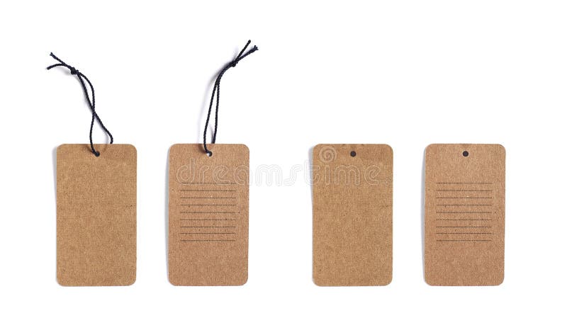 Cardboard hang tags stock image. Image of cord, mockup - 216878693