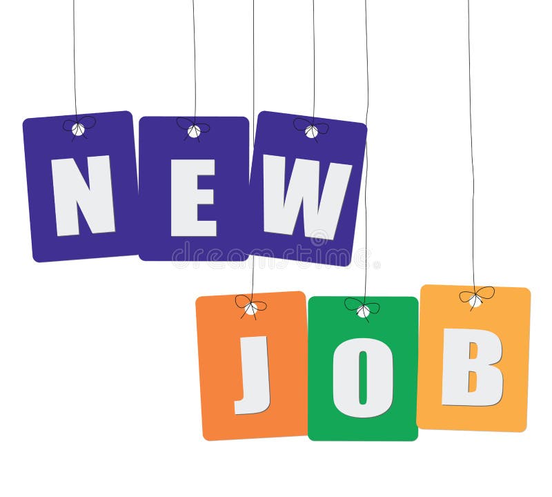 Cardboard Hanging - Colorful. Tags - New Job. Stock Vector ...