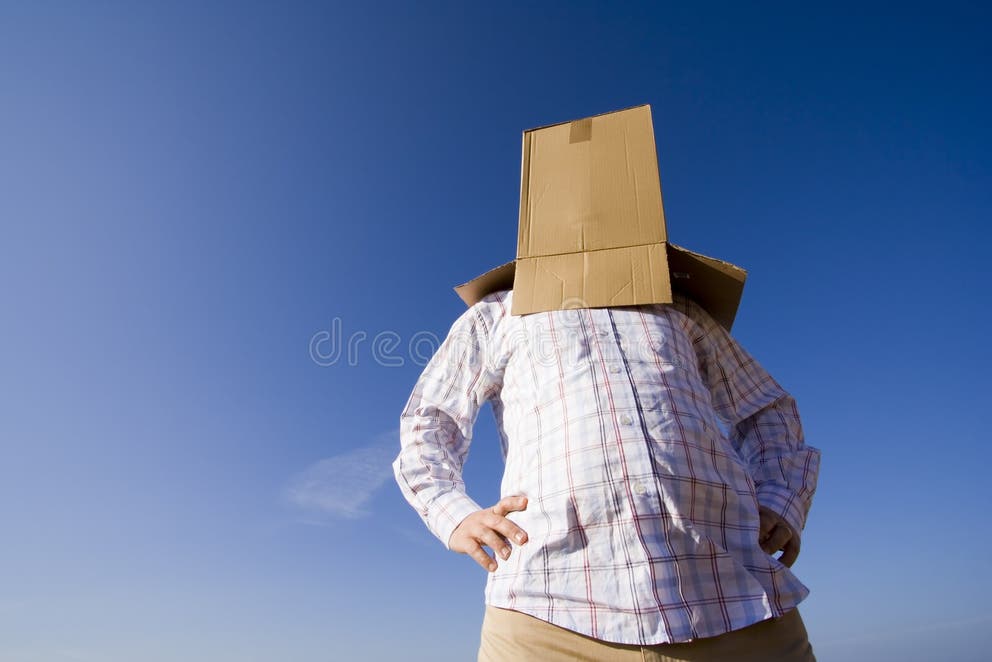 Cardboard head stock image. Image of outdoors, corporate - 4271403
