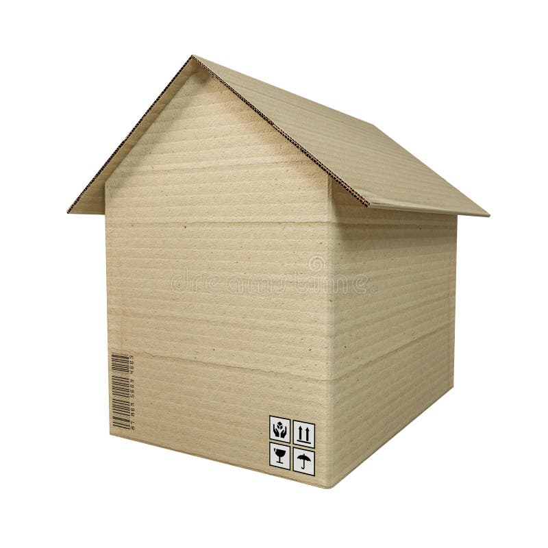 Cardboard house stock illustration. Illustration of cardboard - 10837122