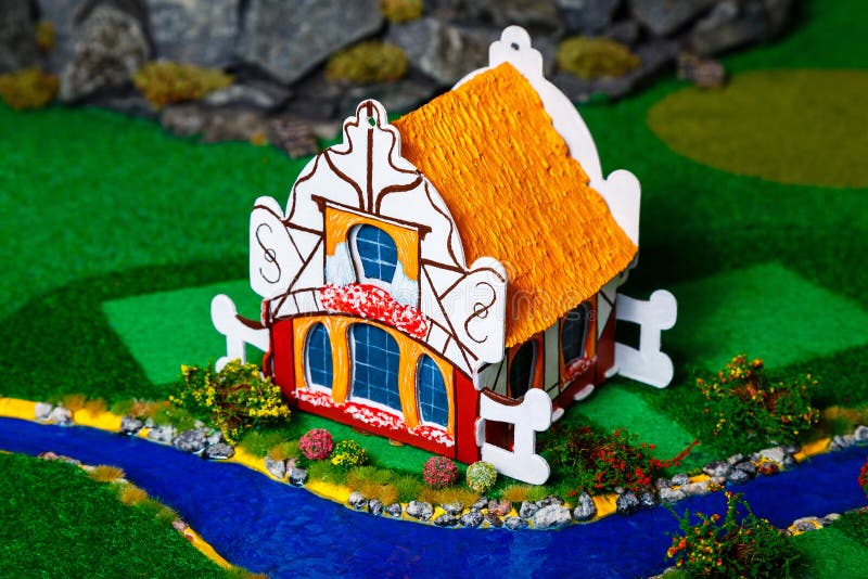 Cardboard House in a Toy Landscape Stock Image - Image of idea, model ...