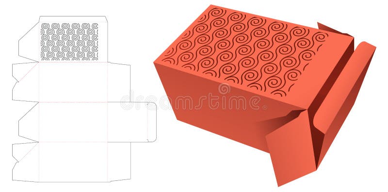 Cardboard Japanese Pattern Box Die Cut Template and 3D Mockup Stock ...