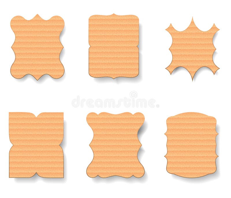 Cardboard Labels Set, Vector Illustration Stock Vector - Illustration ...
