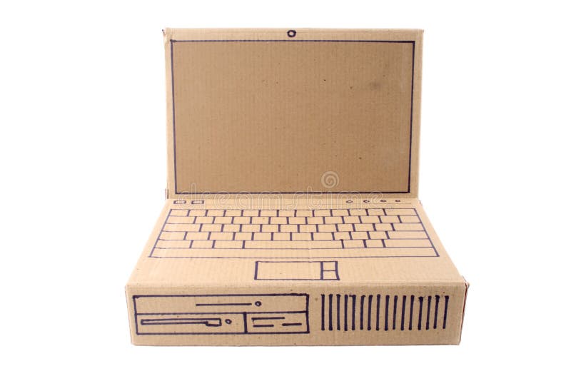 Handmade cardboard laptop stock image. Image of desk - 98421871