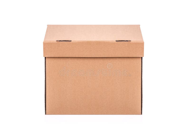 Cardboard Mail Box Isolated on a White Background. Stock Image - Image ...