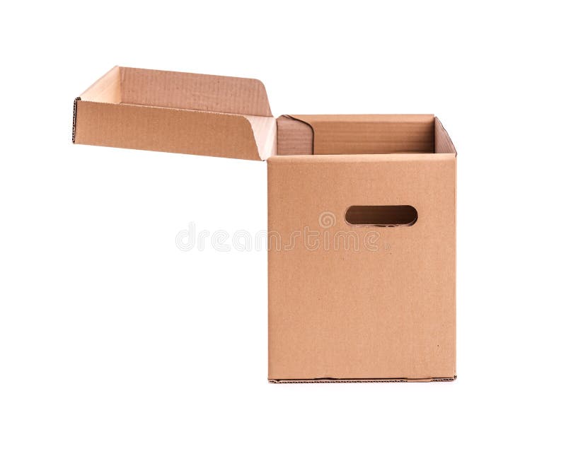 Cardboard Mail Box Isolated on a White Background. Stock Photo - Image ...