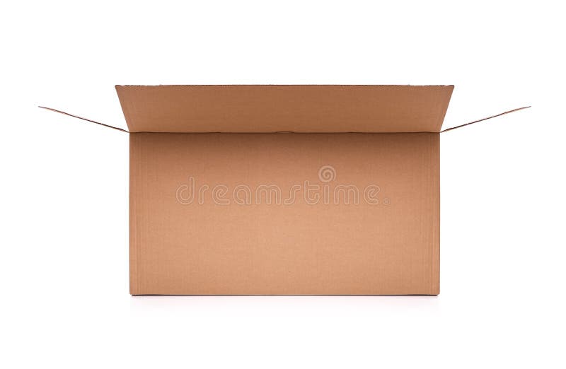 Cardboard Mail Box Isolated on a White Background. Stock Image - Image ...