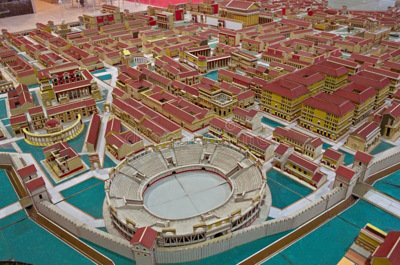 Cardboard Model of a Roman City Stock Image - Image of buildings ...