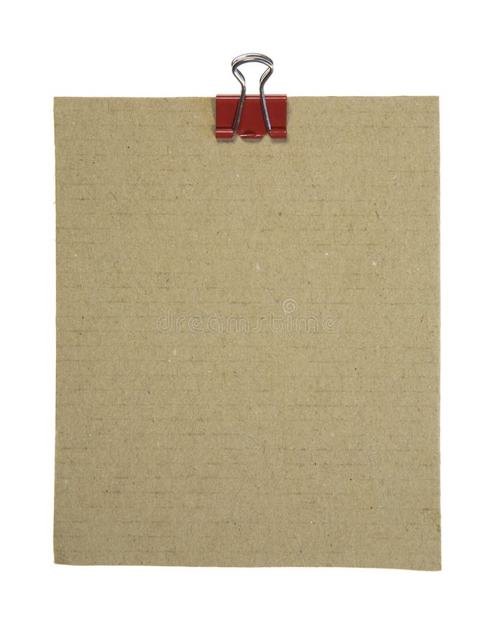Cardboard with Red Clip stock image. Image of list, close - 5149691
