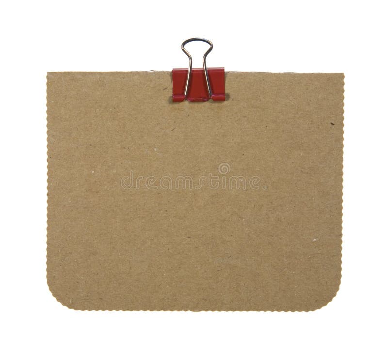 Cardboard with Red Clip stock image. Image of list, close - 5149691