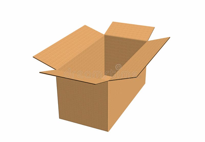 Cardboard Open Box Mock Up, Clear, Blank, Isolated on White Background ...
