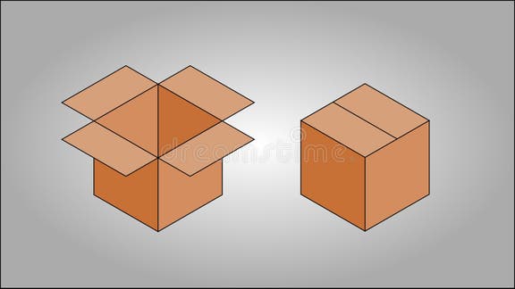 Open Cardboard Boxes and Closed Cardboard Boxes Vector Stock ...