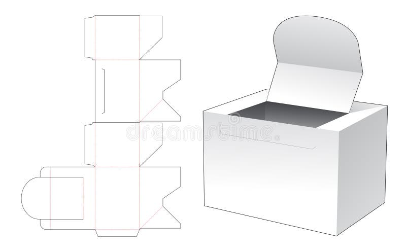 Cardboard Open Top Packaging Box Die Cut Template Stock Vector ...