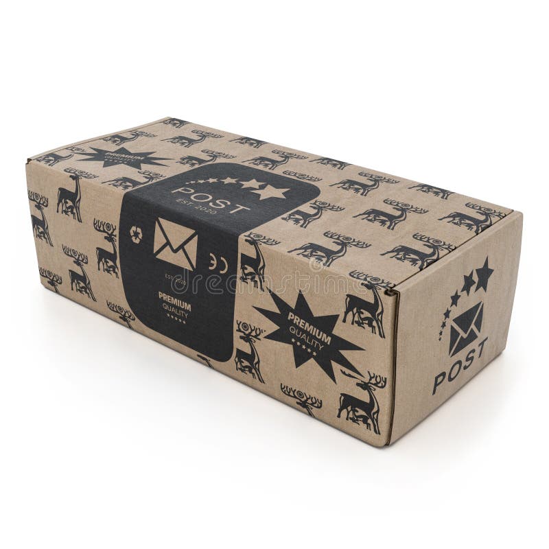 Cardboard Package Box Model, 3D Illustration Stock Illustration ...