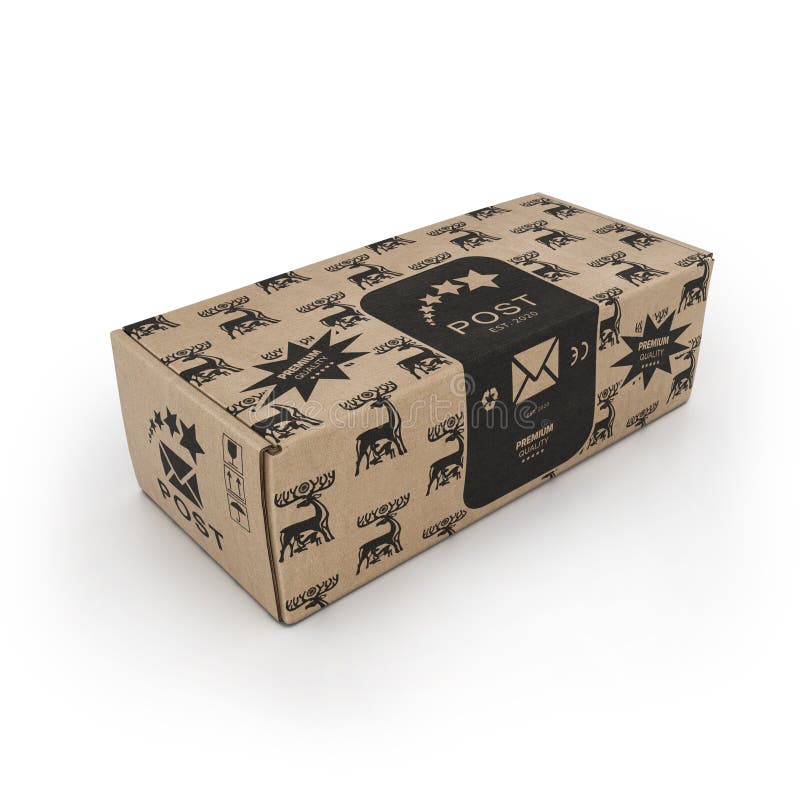 Cardboard Package Box Model, 3D Illustration Stock Illustration ...