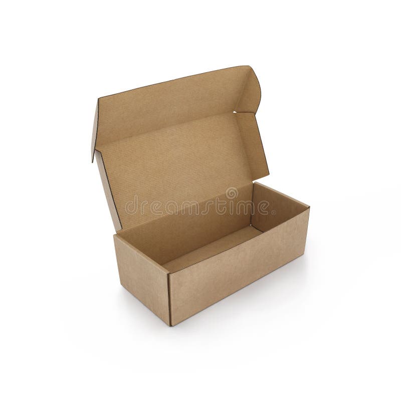 Cardboard Package Box Model, 3D Illustration Stock Illustration ...