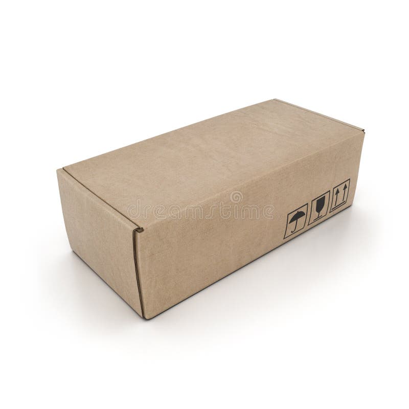 Cardboard Package Box Model, 3D Illustration Stock Illustration ...
