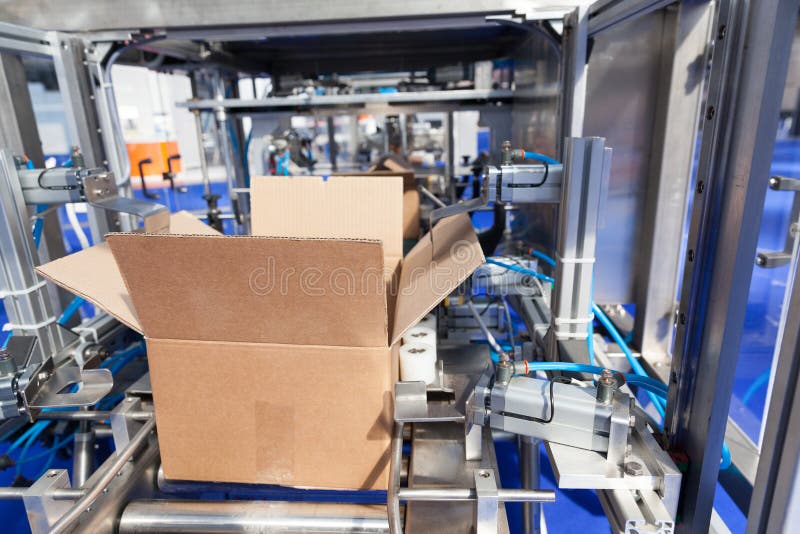 Cardboard Package Box Packing Machine Stock Image - Image of ...