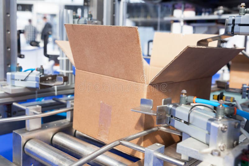 Automatic Cardboard Package Box Packaging Machine Stock Image - Image ...
