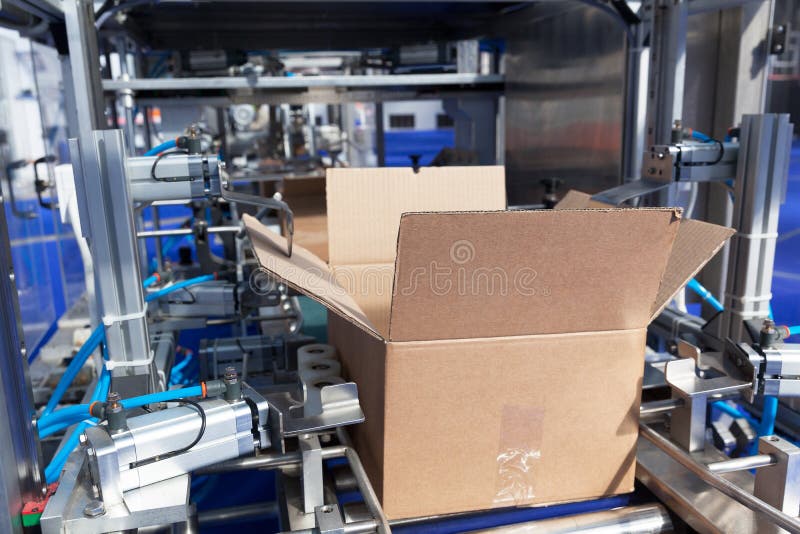Cardboard Package Box Packing Machine Stock Photo - Image of equipment ...