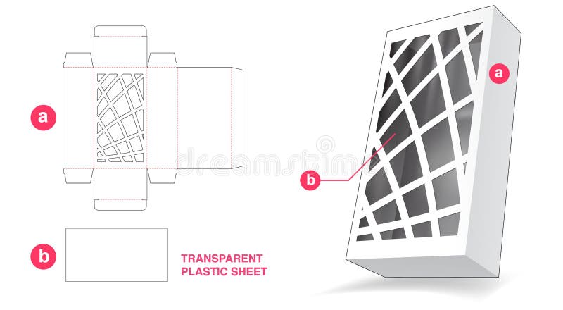 Cardboard Packaging with Abstract Window and Transparent Plastic Sheet ...