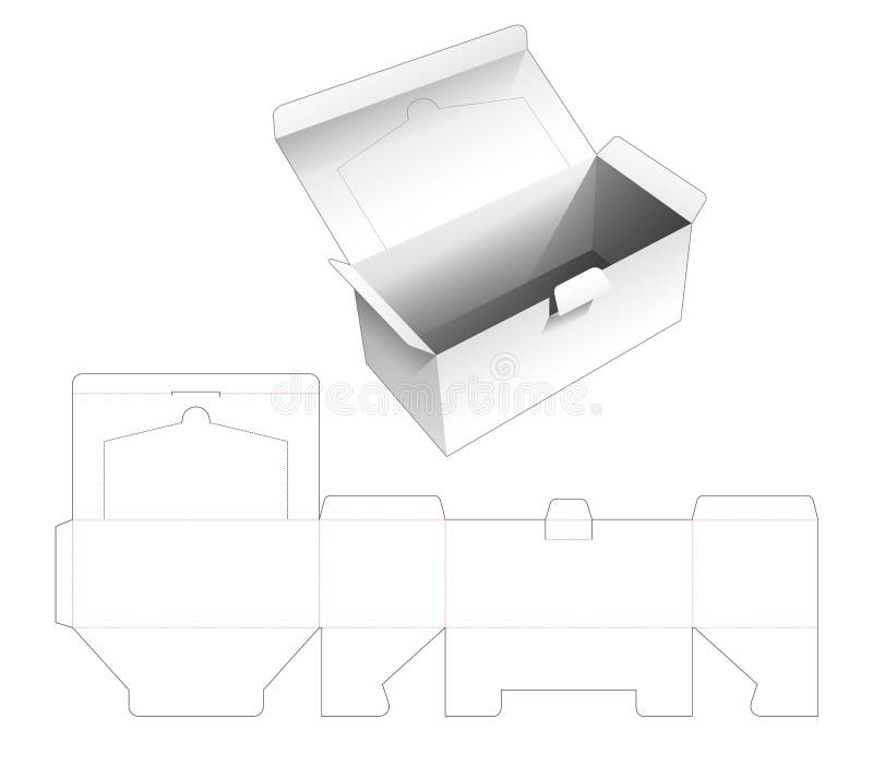 Cardboard Packaging Box and Open Zip Top Die Cut Template Stock Vector ...