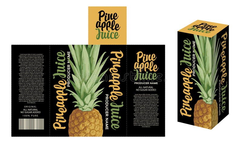 Cardboard Packaging Box for Pineapple Juice Stock Vector - Illustration of juicy, label: 341187455