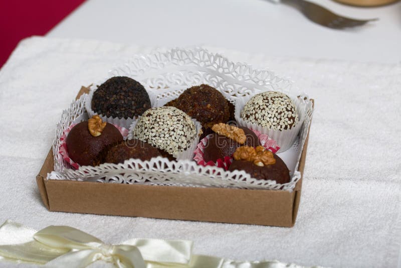 Cardboard Packaging with Dried Fruit and Nuts Sweets. Made at Home in ...