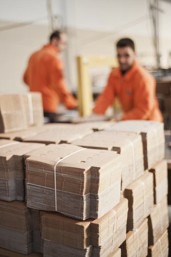 Cardboard Packaging Production Stock Photo - Image of checklist ...