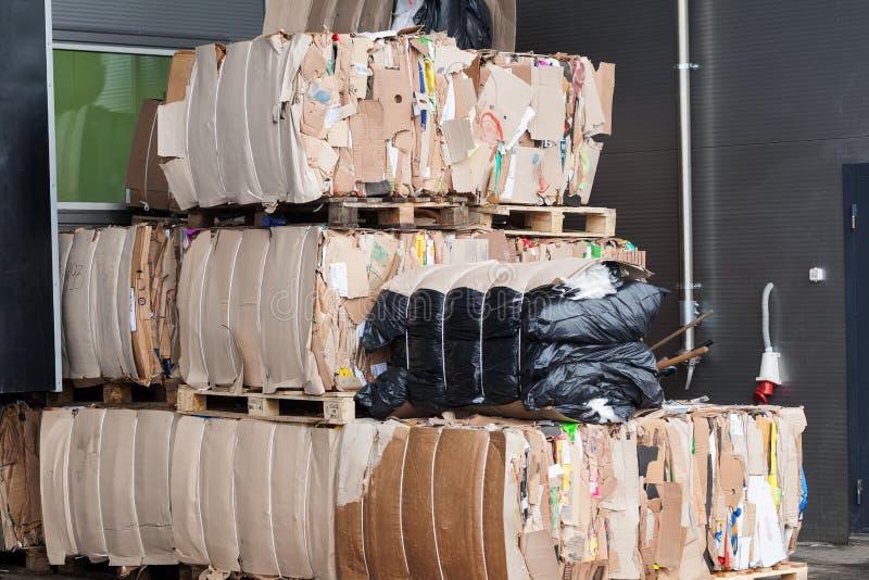 Cardboard Packaging Waste Paper Market Pressed Stack Stock Photo ...