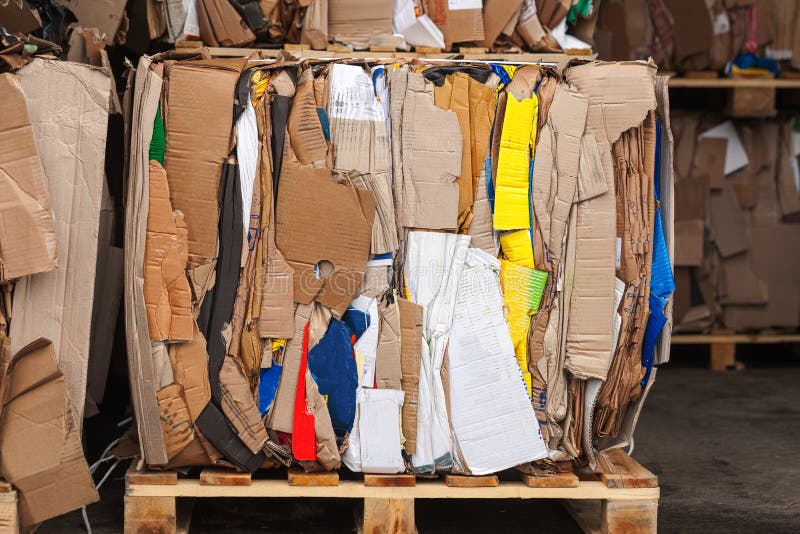 Cardboard Packaging Waste Paper Market Pressed Stack Stock Photo ...