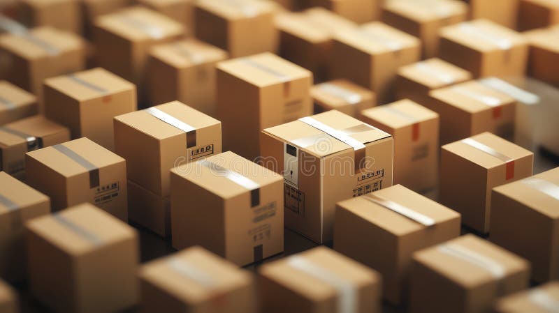 Cardboard packed boxes stock illustration. Illustration of symmetry ...