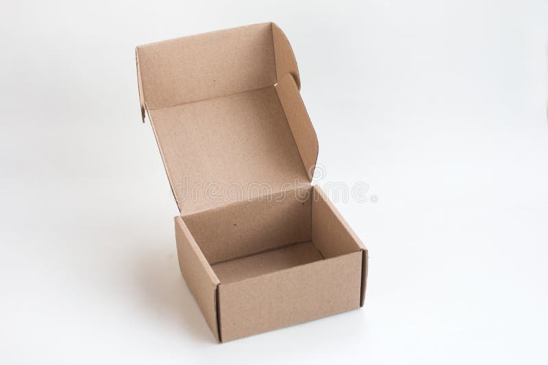 Cardboard Packing Box with Lid. Stock Photo - Image of mail, office ...