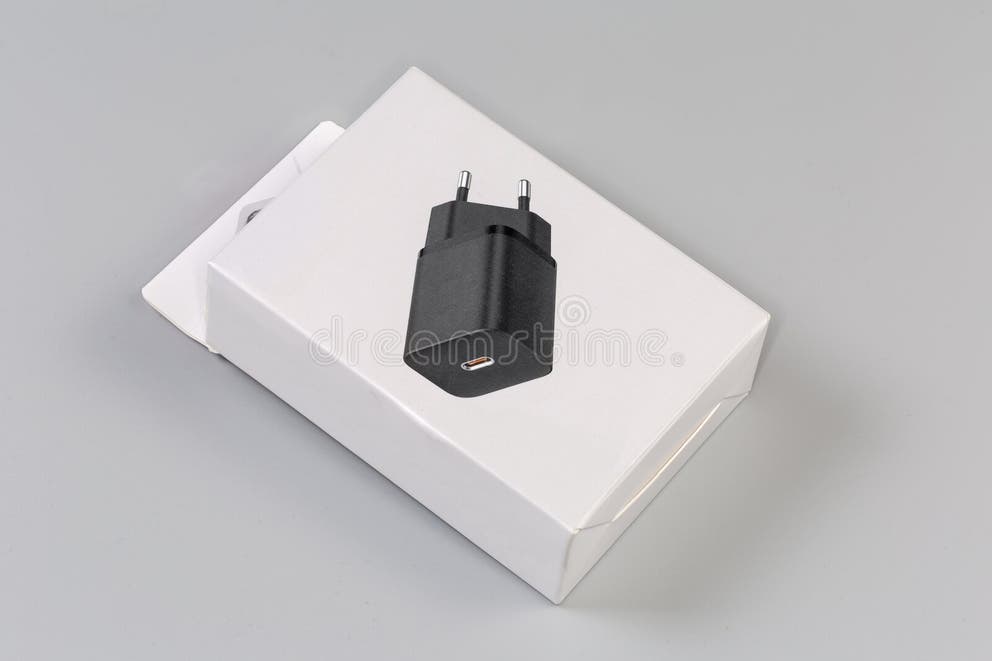 Cardboard Packing Box for USB Charger with AC Euro Plug Stock Image ...