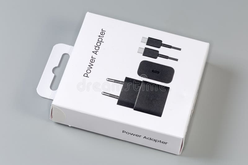 Cardboard Packing Box for USB Charger with AC Euro Plug Stock Photo ...
