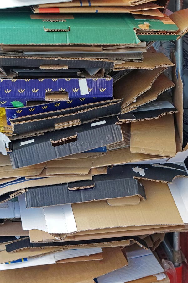Cardboard Paper Recycling Stack Stock Image - Image of stacked ...