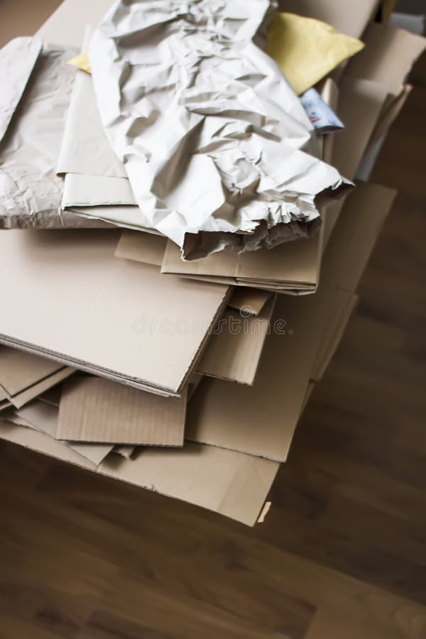 Cardboard and paper stack stock photo. Image of rough - 273171716