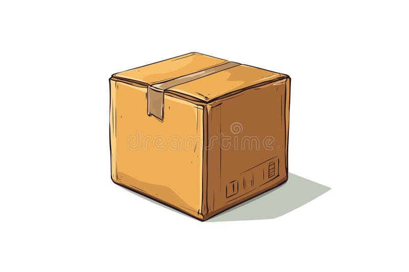 Cardboard Parcel Box Container Isolated Stock Vector - Illustration of ...