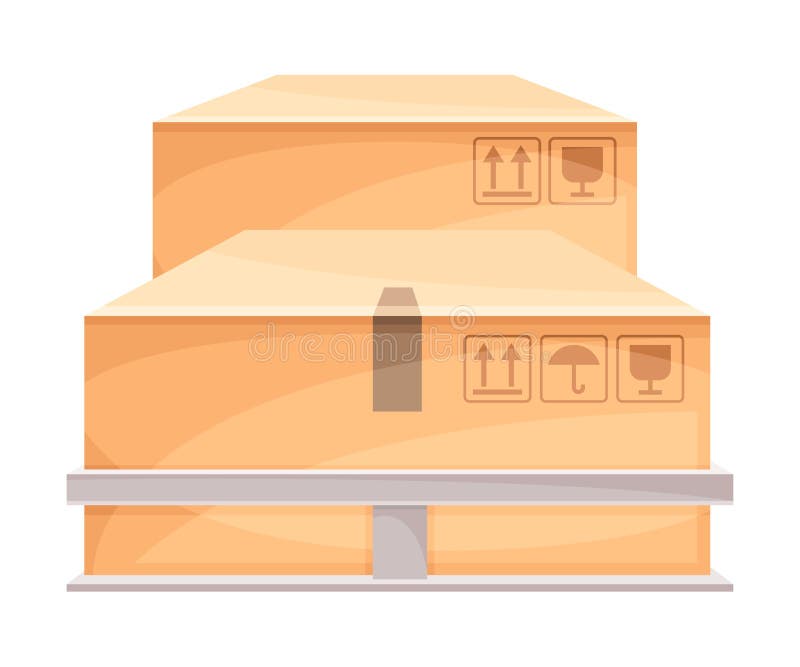 Stacked Cardboard Parcel Boxes. Modern Delivery Service Technology ...