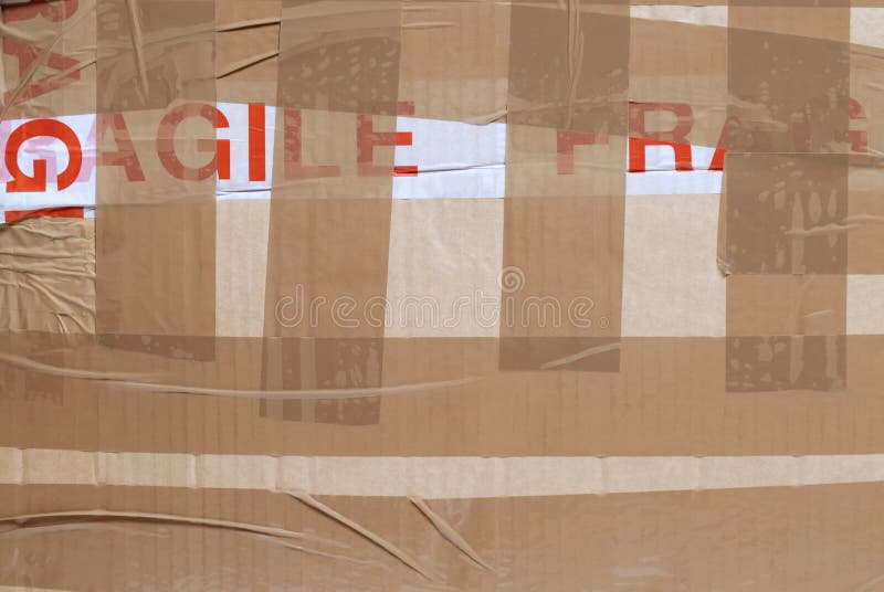 Cardboard Parcel Detail Brown Sticky Tape Stock Photo - Image of ...