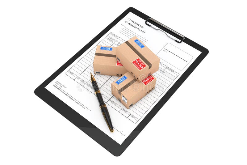 Delivery Note Icons Set, Cartoon Style Stock Vector - Illustration of ...