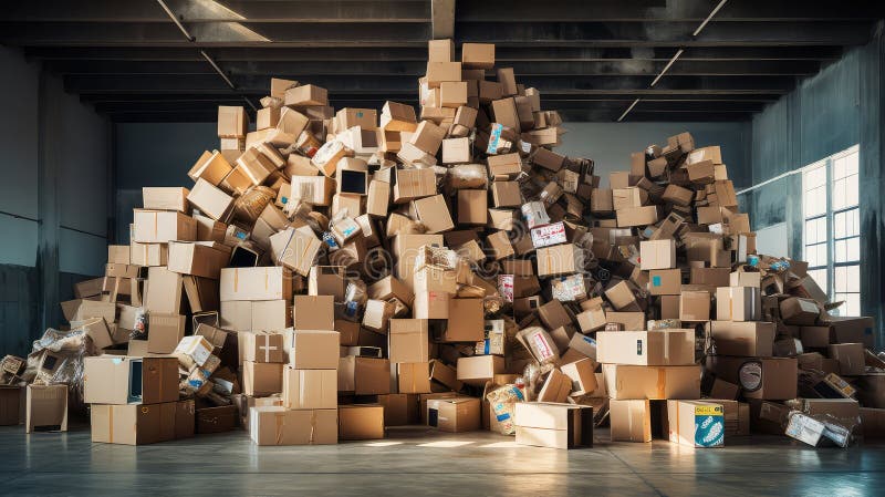 Cardboard pile of boxes stock illustration. Illustration of depot ...